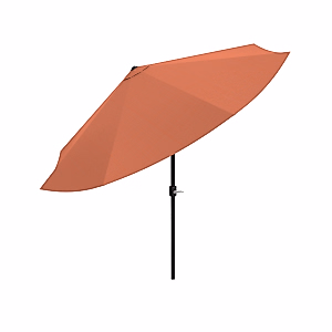 Pure Garden Patio Umbrella with Auto Tilt - 10FT Easy Crank Outdoor Umbrella with Vented Canopy for Deck, Balcony, Backyard, or Pool (Terracotta)