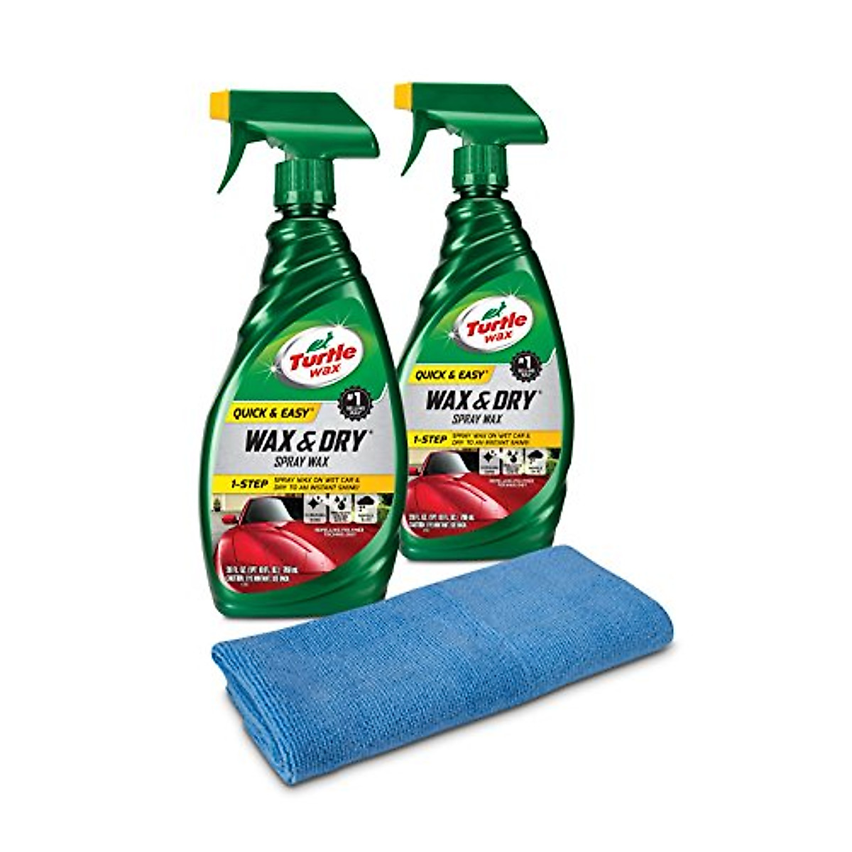 Turtle Wax T-9 1-Step Wax & Dry - 26 oz. (Pack of 2) with Microfiber Towel