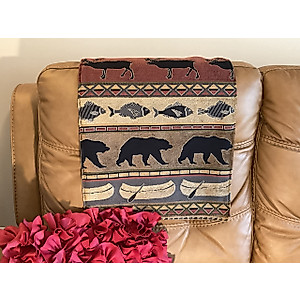 Headrest Cover 'ELK’ for chair cover, protector pad, RV's, sofas, loveseats, office chair, headrest cover recliners, theater chair, log cabin, slipcovers, furniture protectors. 17x26 By: Bittlemen Co.