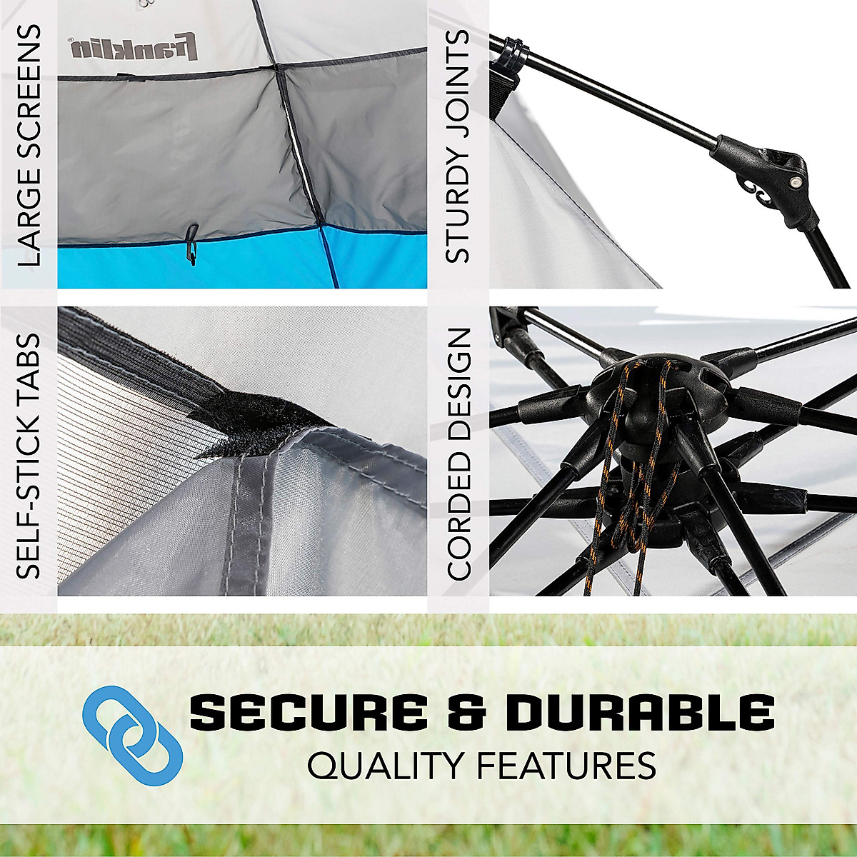 Franklin Sports Sideline Sunblocker Shelter - Easy Set Up - Portable and UPF 50+ Protected Design - Great for Beach and Sports Games