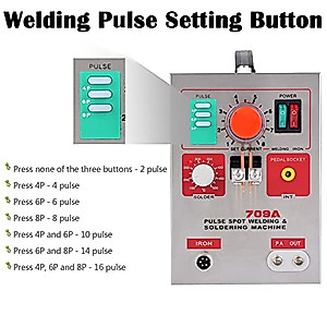 AC 110V US Plug 709A 3.2kW Spot Welder Welding Equipment and Soldering Pen DIY 18650 Lithium Battery Welding Machine, Nickle Plated Sheet, Welding Needle, Fuse(US Plug 110V)