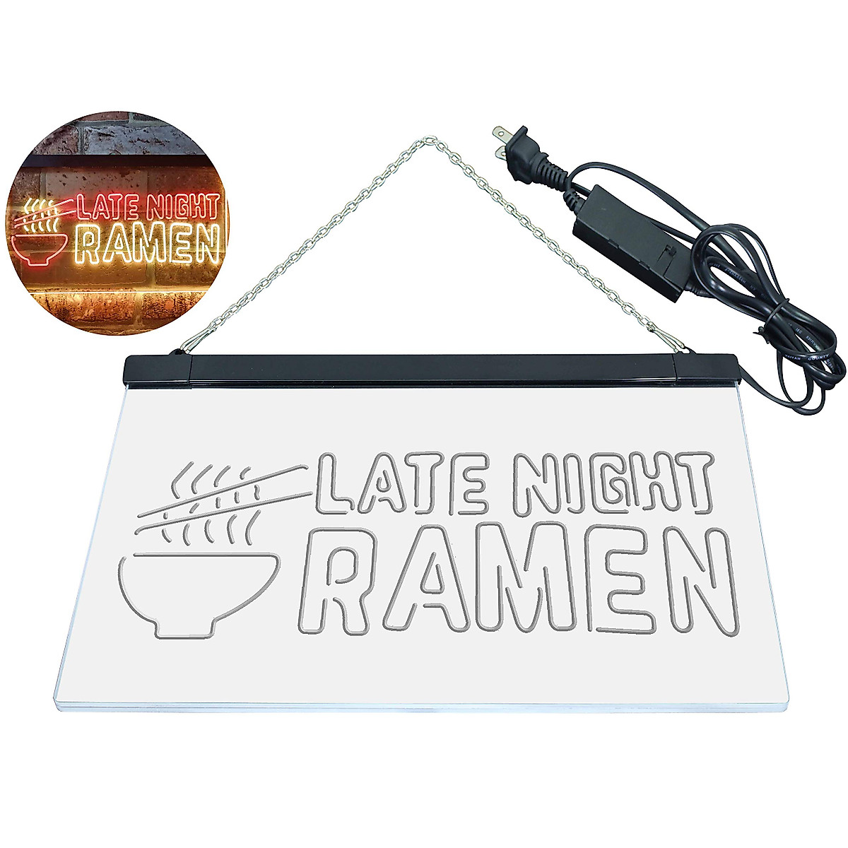 ADVPRO Late Night Ramen Japanese Food Dual Color LED Neon Sign Red & Yellow 16" x 12" st6s43-i3305-ry