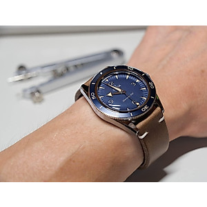 Hemsut Leather Watch Bands, Horween Leather Watch Strap for Men 18 19 20 21 22 24mm Quick Release Handmade Vintage Replacement Wrap