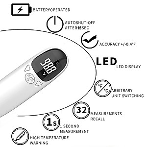 Pet Thermometer for Dog cat Rechargeable Infrared pet Ear Thermometer 1 Second Reading Fast and Accurate Temperature Detection, ℉/℃ Switchable