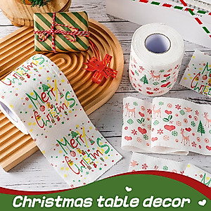 Merry Christmas Toilet Paper- Christmas Toilet Paper Roll for White Elephant Gifts, Tissue Napkin Prank Fun- Christmas Decorations for Xmas Stocking Stuffers Novelty Gift Idea, 2 Roll