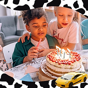 12pcs Cow Candles, Cow Print Cake Topper Birthday Party Candles Cake Decorations Baby Shower Birthday Farm Animal Theme for Girls Boys Party Favor Supplies