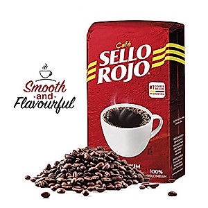 Café Sello Rojo Premium Colombian Coffee | Smooth & Flavorful | No Bitter Aftertaste | 100% Colombian Medium Roast Ground Coffee | Café de Colombia | 16 Ounce (Pack of 2)