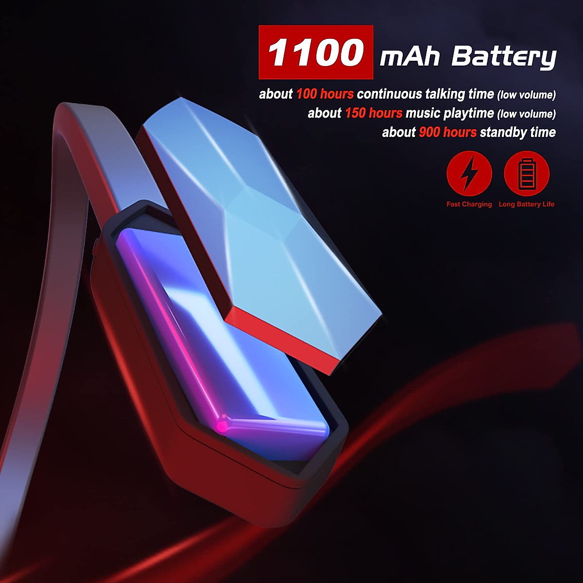 Long Battery Life neckband bluetooth headphones, X8 (150H Playtime) & X6 (100H Playtime),LED Power Display,in Ear Wireless Headset with Noise Cancelling Microphone, USB-C Fast Charging Stereo Earbuds