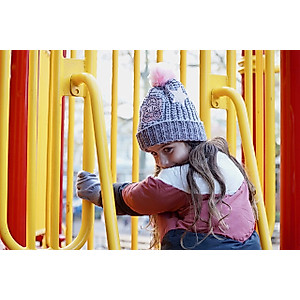 LOL Surprise Soft Chenille Winter Hat & Gloves Set for Girls with Pompom and LOL Doll Patches Grey