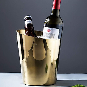 Wine cooler, Ice Bucket Stainless Steel Ice Bucket With Clip Portable Ice Bucket Hotel Bucket Champagne Bucket Beverage Bucket Party Activities and Camping Tableware Insulated Ice Bucket (Color : A) (