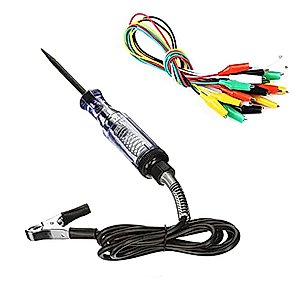 TuNan 6V-12V-24V DC Car Circuit Tester Light, Professional Auto Voltage Continuity Test, Automotive Electrical Volt Test Light Black