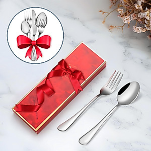 Silverware Set for 4, 20 Piece Heavy Duty Stainless Steel Flatware Set, Solid Spoons and Forks Set, Mirror Polished Cutlery Set, Utensil Sets for Home, Restaurant, Wedding, Party- Dishwasher Safe