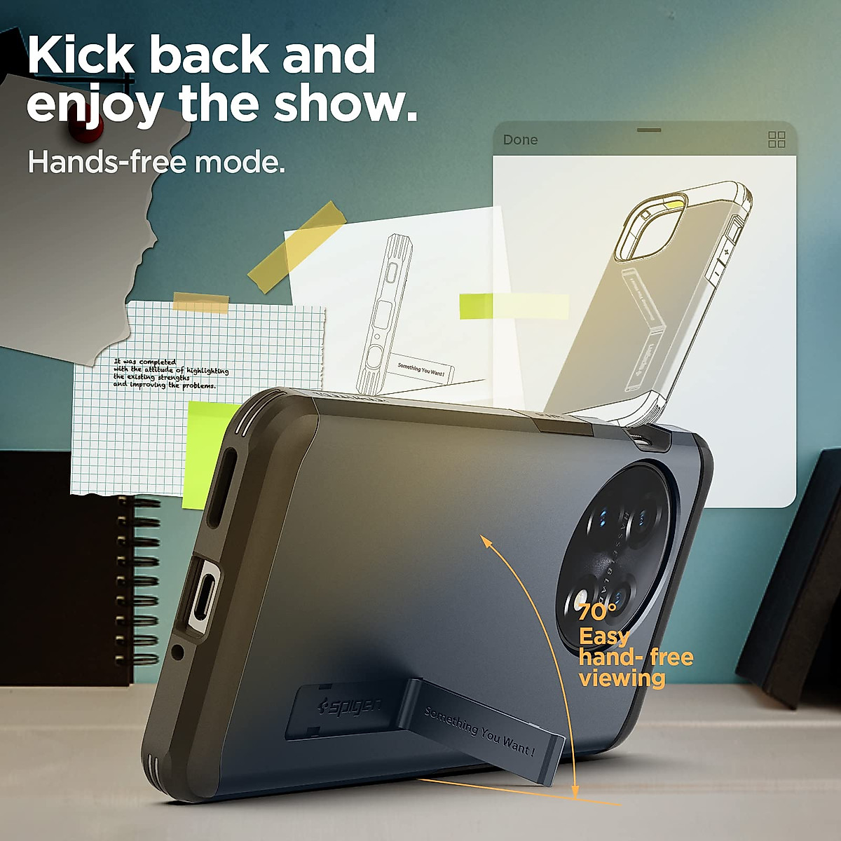 Spigen Tough Armor Designed for OnePlus 11 Case (2023) - Metal Slate