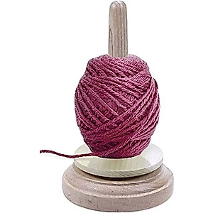 AnNafi® Wood Yarn Holder with Twirling Mechanism Classic | Classic Wooden Spinning Yarn & Thread Holder | Knitting Embroidery Accessory Gift | Craft & Sewing Supplies | Yarn Organising Tool For Granny