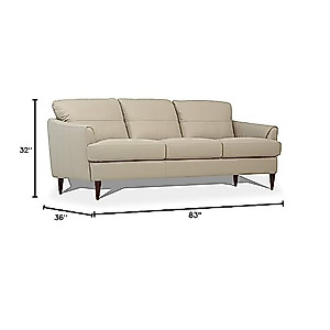Acme Tacoma Leather Sofa in Beige