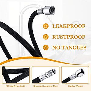 K-1219935-BC Hose Kit for Kohler Pull-Down Kitchen Faucet, Pull-Out Hose with 13.5oz Weight Ball, Classic Pull-Out Hose for Kohler K-1219935-BC/K-1304674-BC Hose Replacement Parts