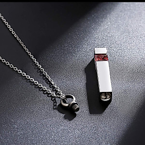 RIMZVIUX Vertical Bar Zircon Cremation Jewelry for Ashes Men Women Urn Necklace for Ashes Mom Dad Grandpa Grandma …