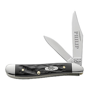 Personalized Rough Black Peanut Pocket Knife - Free laser engraving