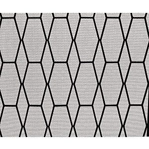 Deco 79 Metal Geometric Foldable Mesh Netting 3 Panel Fireplace Screen, 51" x 1" x 31", Black