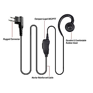 abcGoodefg Two Way Radio Earpiece, 2 Pin Walkie Talkie Earpiece Headset with PTT Mic Compatible with Motorola CP200 CP200D CLS1110 CLS1410 CLS1450 GP300 GP308