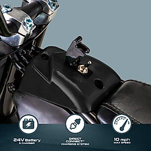 Kid Trax Kids KTX Mini Bike, 24 Volt, Youth 8-12 Years Old, Max Rider Weight 120 lbs, Black, (KT1598A)