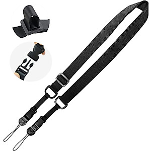 BLOSOMEET Portable Shoulder Strap for iPad/Samsung Tablet Case/Camera- Adjustable removable Neck Strap-Nylon,Black
