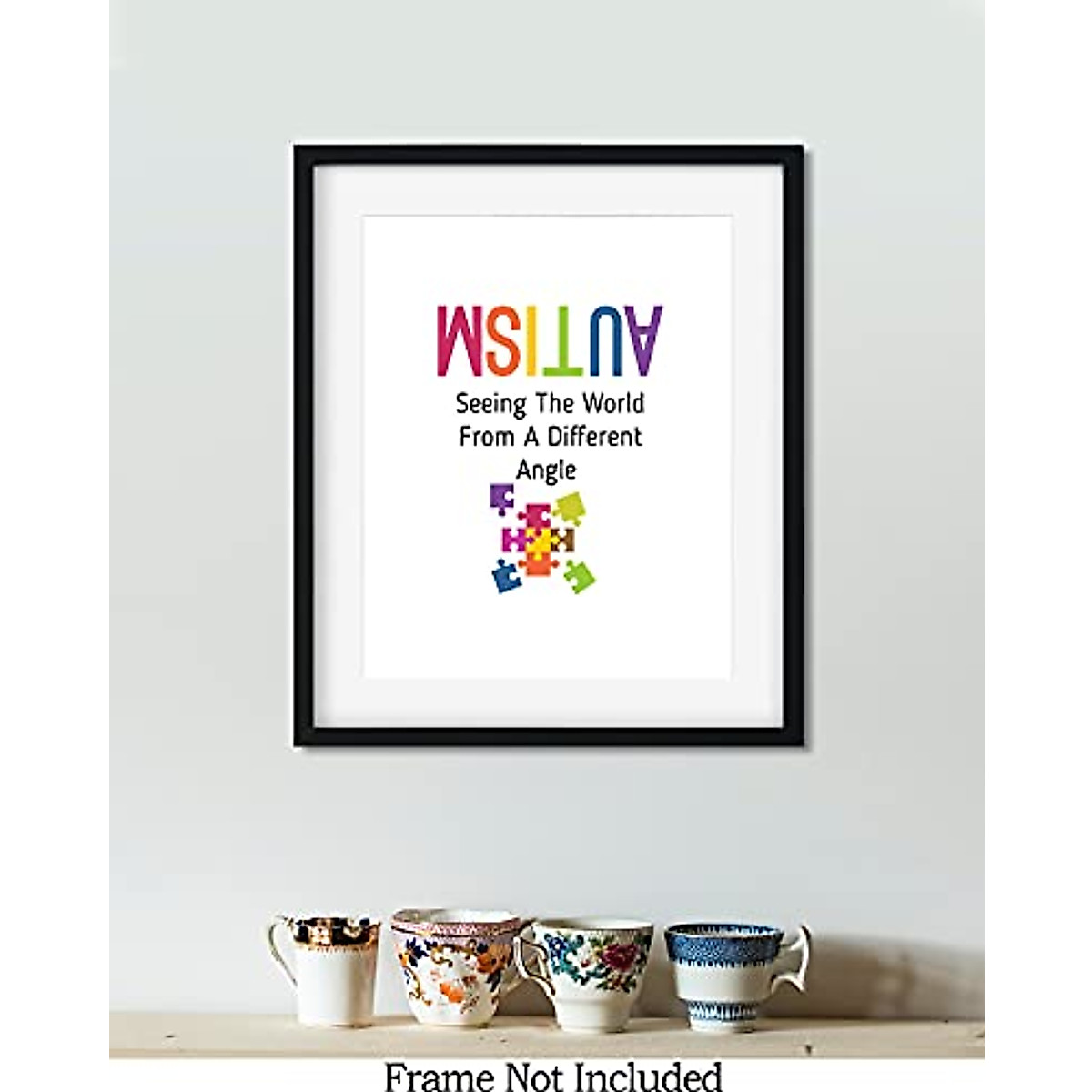 The World From A Different Angle | Autism Awareness Decor | Autism Classroom | Boho Rainbow Decor Classroom | Autism Sign | Autism Art Wall Decor Classroom | Autistic decorations - 8x10 unframed print