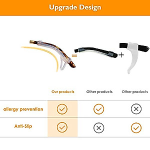 SMARTTOP Eyeglasses Ear Grips Sleeve-Upgrade anti-slip Silicone Eyeglasses Temple Tips Sleeve Retainer-Sleeve with Hook design-Soft and comfort Glasses Ear hooks 6Pairs (WHITE+BLACK)