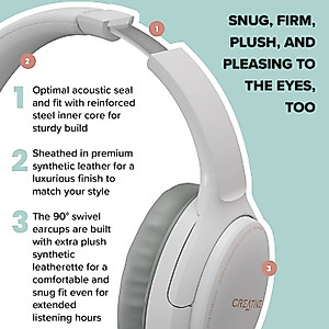 Creative Zen Hybrid (White) Wireless Over-Ear Headphones with Hybrid Active Noise Cancellation, Ambient Mode, Up to 27 Hours (ANC On), Bluetooth 5.0, AAC, Built-in Mic, Foldable