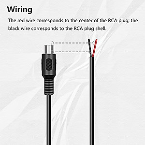 Bolvek 4 Pack RCA Female to Speaker Wire, RCA Female Plug Adapter Connector to Bare Wire Open End Audio Cable for Amplifier Audio Video Receiver Speakers