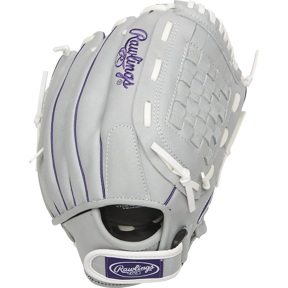 Rawlings | Sure Catch Series Fastpitch Softball Glove | Purple/Grey/White | RHT | 12'