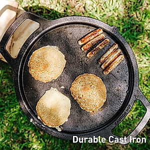 Solo Stove Ranger Cast Iron Griddle Cooking Bundle 2.0 | Portable Smokeless Fire Pit, Stand, Griddletop & Hub, Wood Burning, Removable Ash Pan, Stainless Steel/Cast Iron, H: 22in x Dia: 14.25in, 31lbs