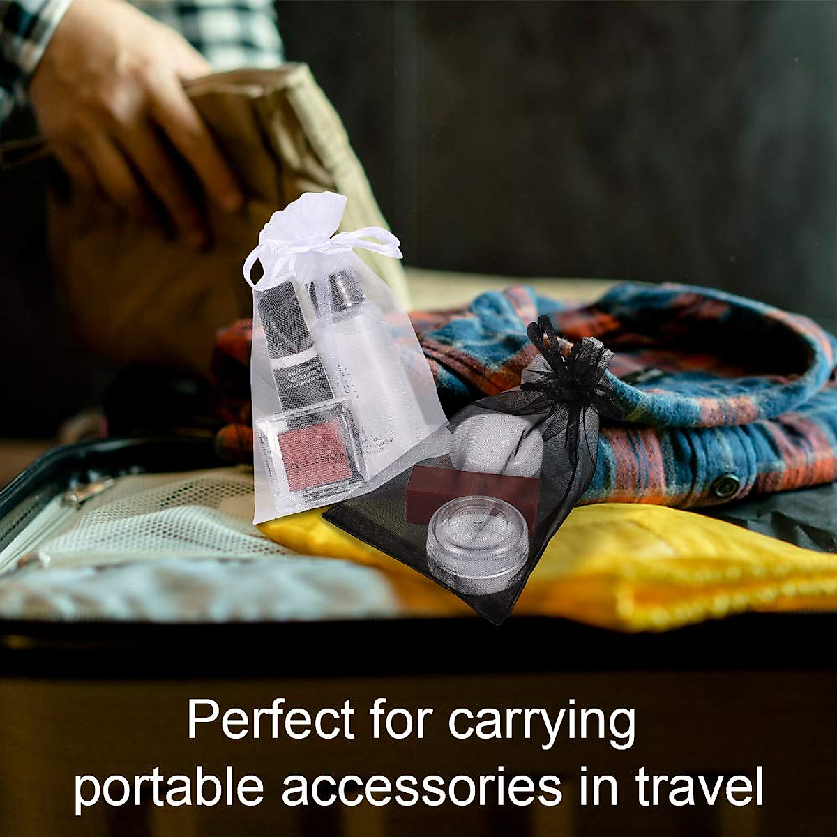 Bouraw 120Pcs Organza Bags 4x6 Inches with Drawstring, Jewelry Pouches Wedding Party Christmas Favor Gift Bags (Mixed Color)