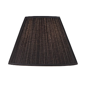 Aspen Creative 33144, Mushroom Shaped Pleated Traditional Spider Construction Lamp Shade, Black, 9" Top x 18" Bottom x 13" Slant Height