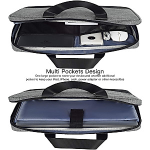 17-17.3 Inch Laptop Bag, Men Women TSA Briefcase with Organizer for HP Envy 17 17t/Pavilion 17, Dell Inspiron 17/G3 G7 17.3, Ideapad 330 L340 17.3, Acer Aspire 17.3, ROG MSI GS75 17.3 Case, Gray