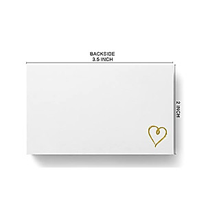 RXBC2011 100 Little Thank You Cards Gold Heart Design Bulk Thank you Notes for All Occasions 3.5 x 2 Inch