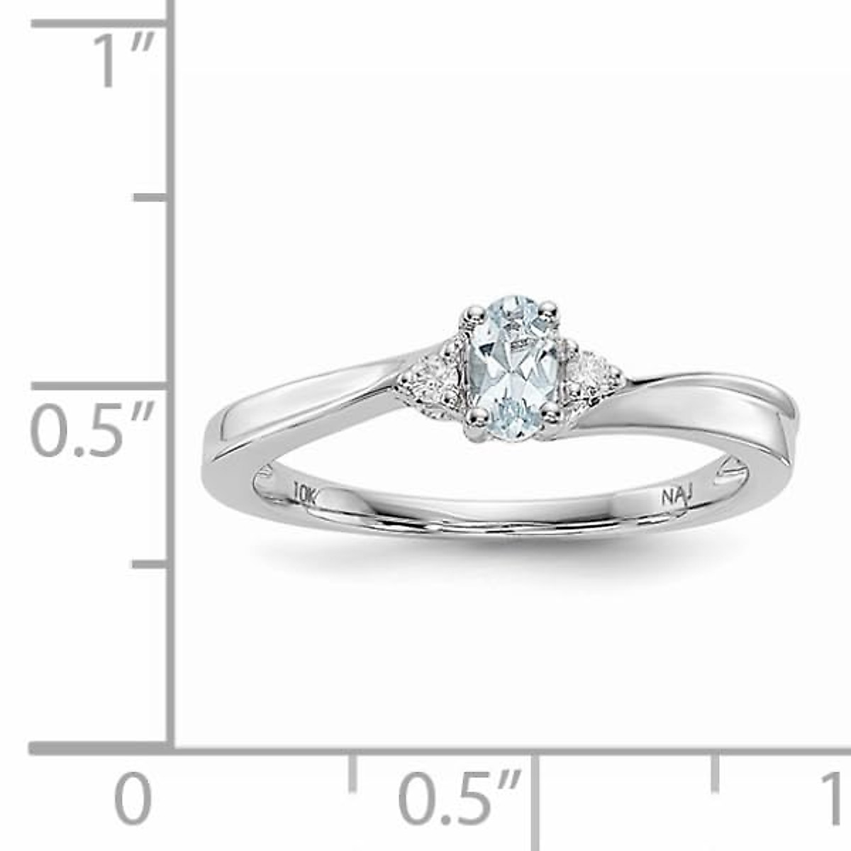 IceCarats 925 Sterling Silver Blue Aquamarine Diamond Ring Gemstone Band March Birthstone Jewelry Size 7.00