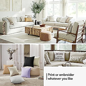 Deconovo Black Pillow Covers 18x18 Inch Set of 4, Faux Linen Throw Pillow Case, Couch Cushion Cover for Home Decor(18 x 18 Inch, Black, Set of 4, No Pillow Insert)