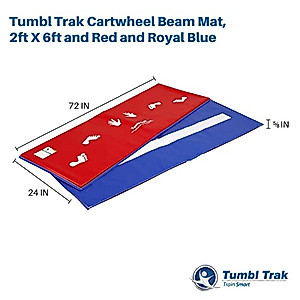Tumbl Trak Cartwheel Beam Mat, Red and Royal Blue, 2ft x 6ft