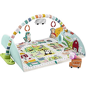 Fisher-Price Activity City Gym to Jumbo Playmat, Infant to Toddler Activity Gym with Music, Lights, Vehicle Toys and Extra-Large playmat