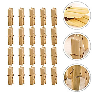 120pcs Practical Quilt Wood Houseware Clothespin, Clothesline Snack Bamboo Paper Clothespins, with Cm, Drying Multi Pegs Duty Crafts, Photo Organizer Food Hardwood Non Portable