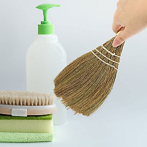 Sweeping Broom Palm Broom Small Natural Whisk Broom Retro Vietnamese Sweeping Broom Desk Cleaning Brush for Courtyard Garage Lobby Mall Market Sidewalks Decks