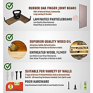 LEOPO Corner Floating Shelves Set of 4, Hardwood Storage Shelves, Cozy & Dependable Floating Shelves for Bedroom, Living Room, Kitchen, Office and More