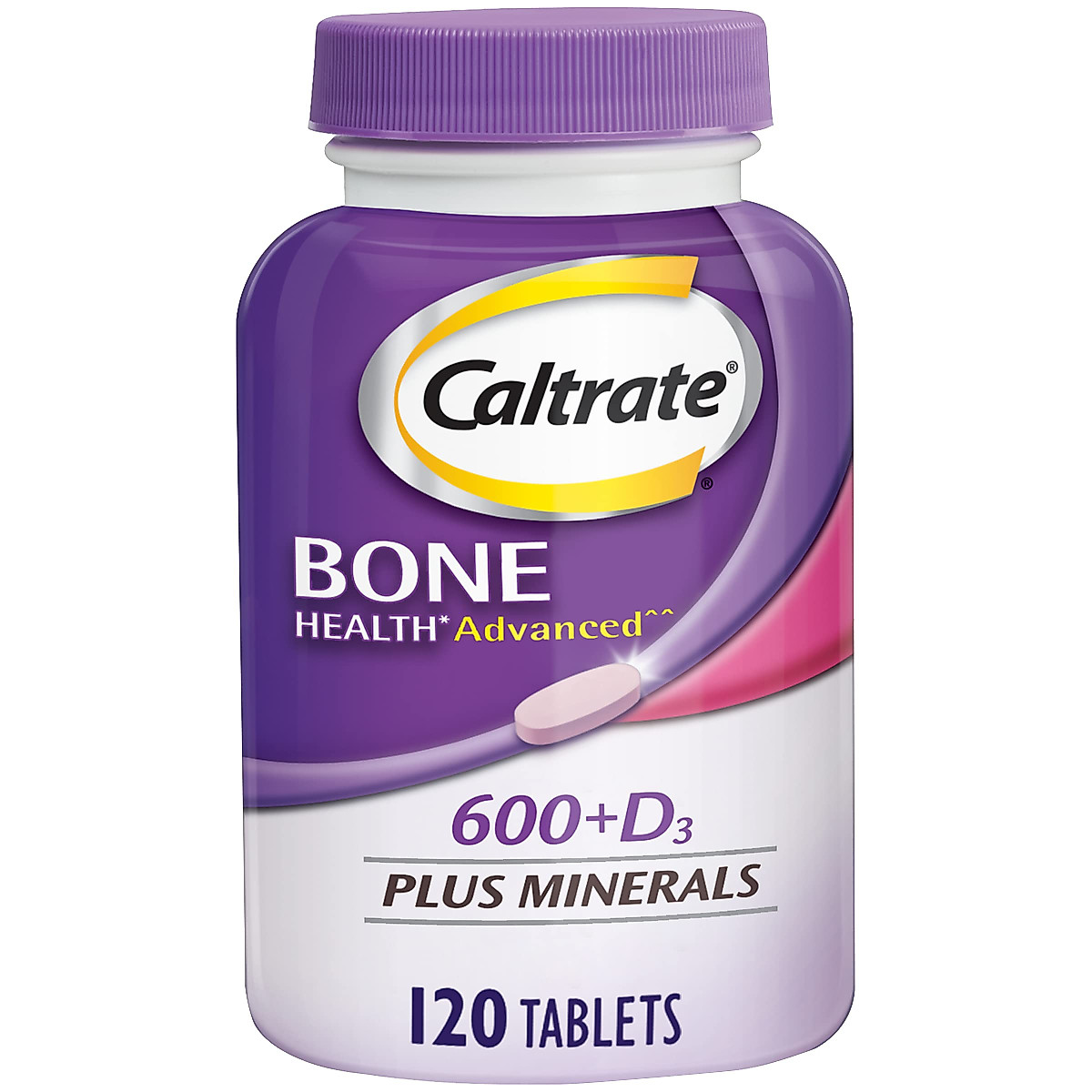 Caltrate 600 Plus D3 Plus Minerals Calcium and Vitamin D Supplement Tablets, Bone Health and Mineral Supplement for Adults - 120 Count (Packaging may vary)