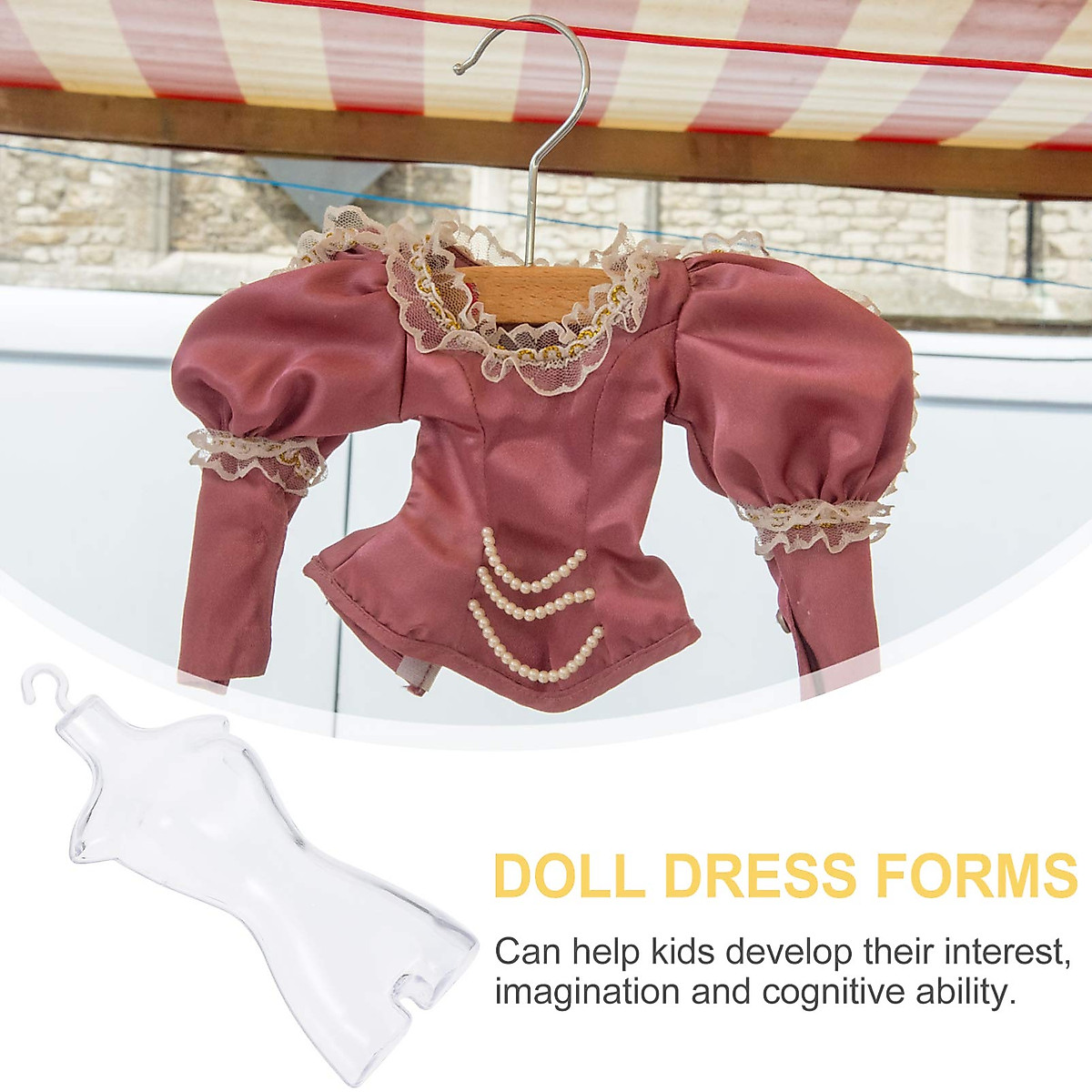 Healifty 3pcs Doll Dress Form Cloth Gown Display Support Holder Hanging Dress Form Mannequin Model Stand for Doll Dresses Dollhouse Decoration