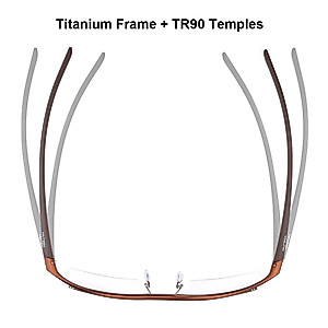 Agstum Pure Titanium Half Rimless Business Glasses Frame Eyeglasses Clear Lens