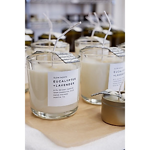 Eucalyptus + Lavender Candle - Essential Oils and 100% Pure Soy Wax Candle in a Reusable Frosted Glass Jar - A Unique and Mindful Scented Candle Hand-Poured in The USA (8 oz)