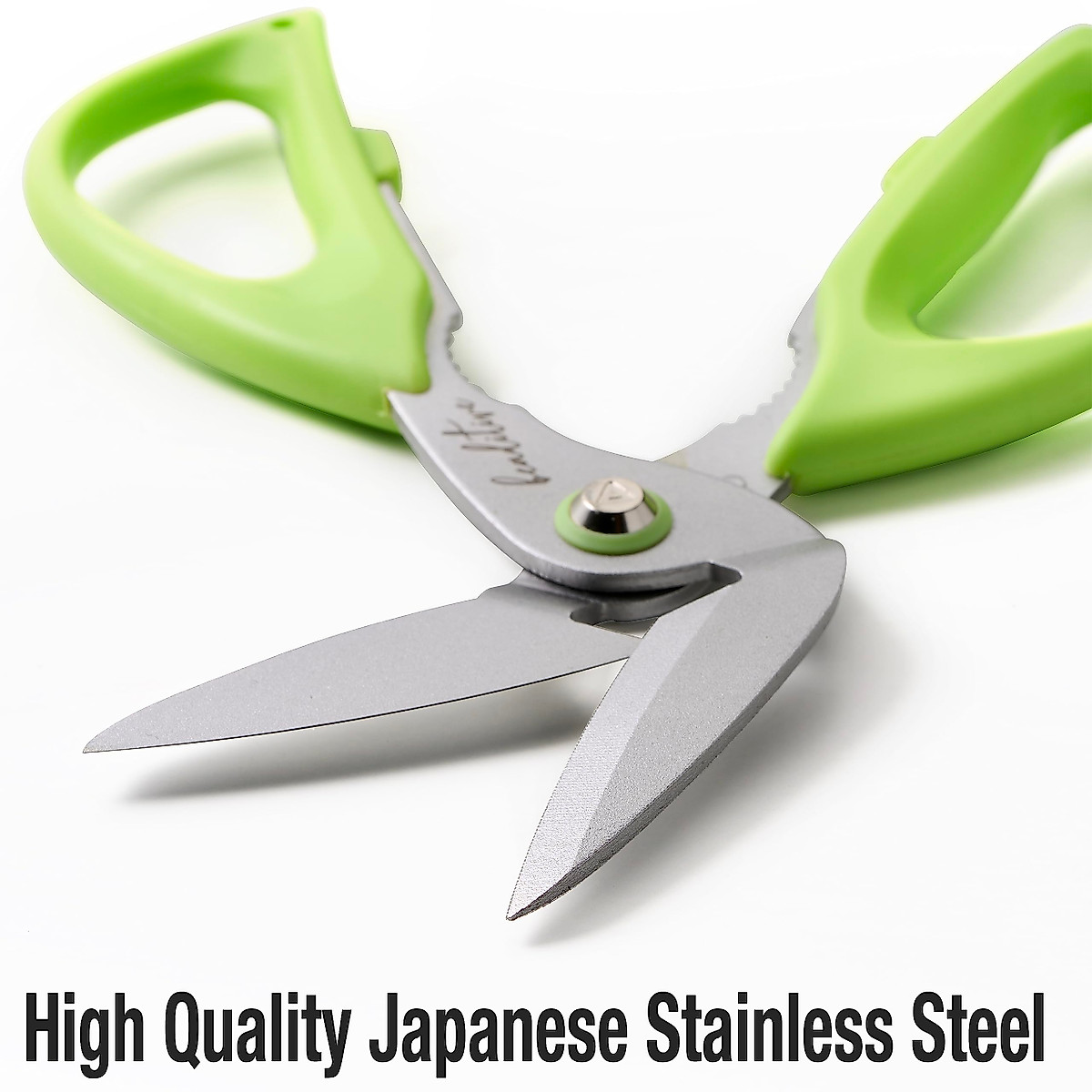 Beaditive Heavy Duty Multipurpose Angled Craft Scissors 7" - Japanese Stainless Steel, Serrated Blade - Craft Shears for Cardboard, Plastic, Leather, Fabrics, and Packaging