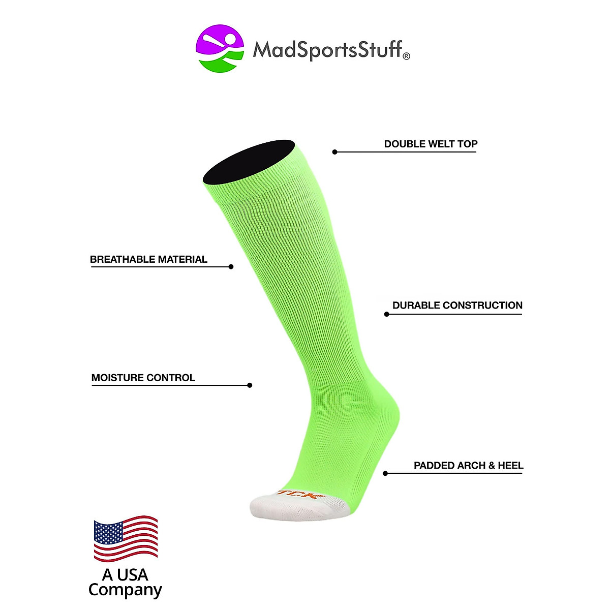 MadSportsStuff Softball or Baseball Socks and Belt Combo - Youth and Adult Sizes Boys and Girls Men and Women