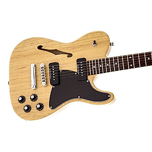 Fender Jim Adkins JA-90 Thinline Telecaster Electric Guitar, with 2-Year Warranty, Natural, Laurel Fingerboard